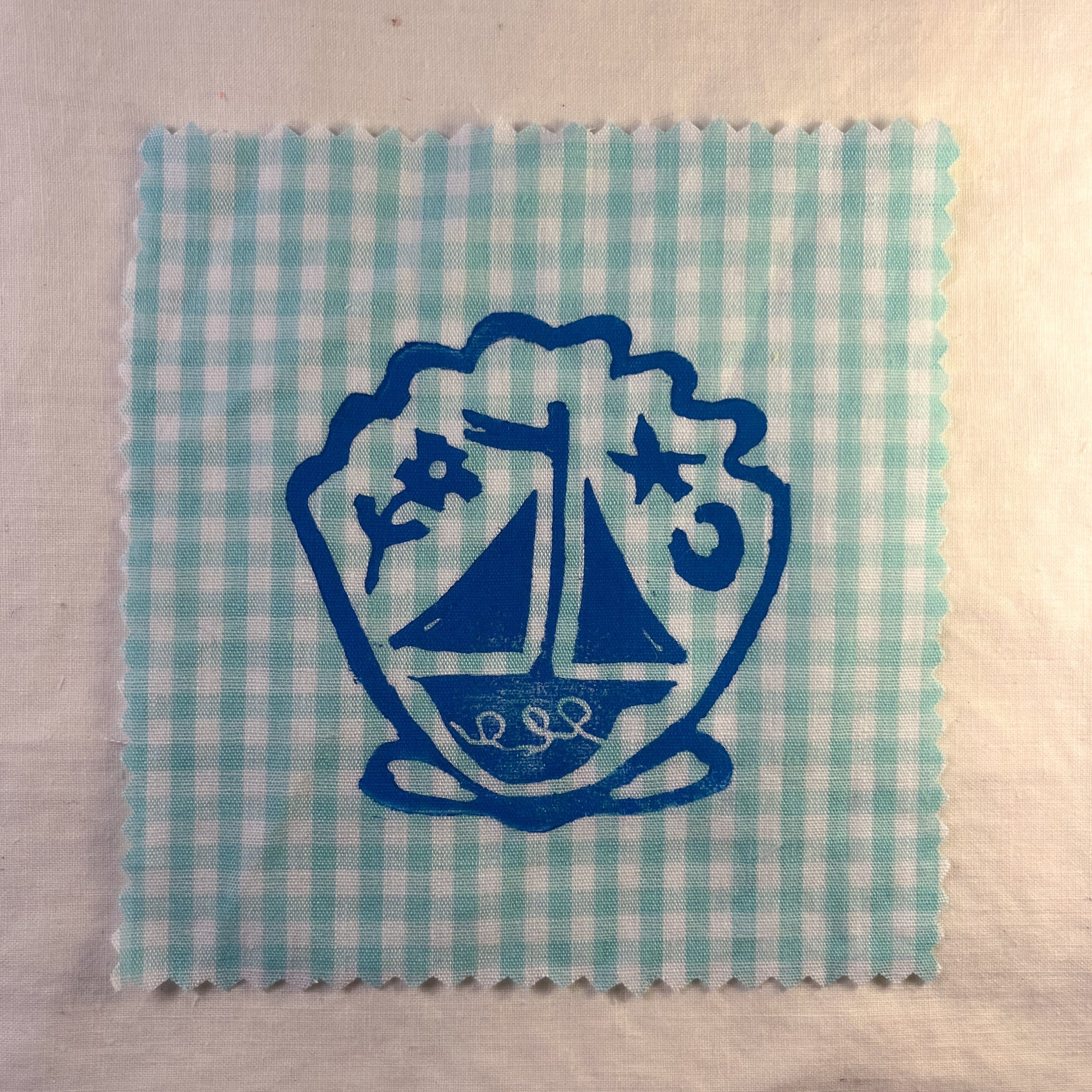 Shell Sail Boat ~ Lino Print Patch – olivia buchholz